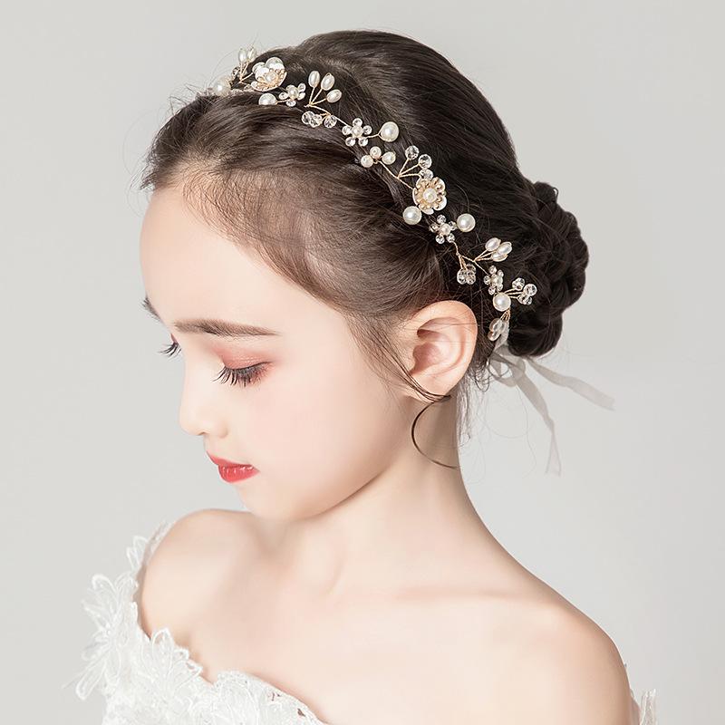 ・カテゴリ: ヘアアクセサリー・スタイル: 韓国風・素材: パール・対象: 女性用・デザイン: プリンセス・柄: 花・カラー展開: 金色、白色花朵花環
