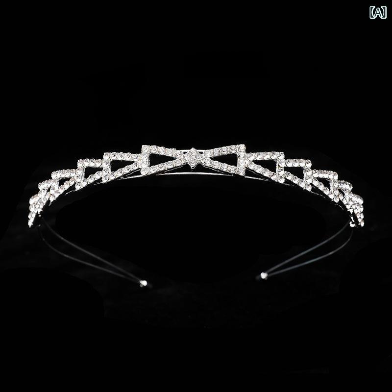 ・カテゴリ: ヘッドアクセサリー・素材: 合金・対象: 女性・形状: クラウン・加工: メッキ・クリスタル: ロッククリスタル・カラー展開: シルバー、ゴールド