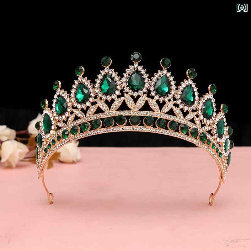 ・カテゴリ: ヘッドドレス・スタイル: 韓国風・素材: 合金・純度: PT900・タイプ: 女性用・デザイン: クラウン・加工: メッキ・クリスタル: 白水晶・カラー展開: KC金グリーン、KC金レッド、KC金湖ブルー、KC金ホワイト、KC...