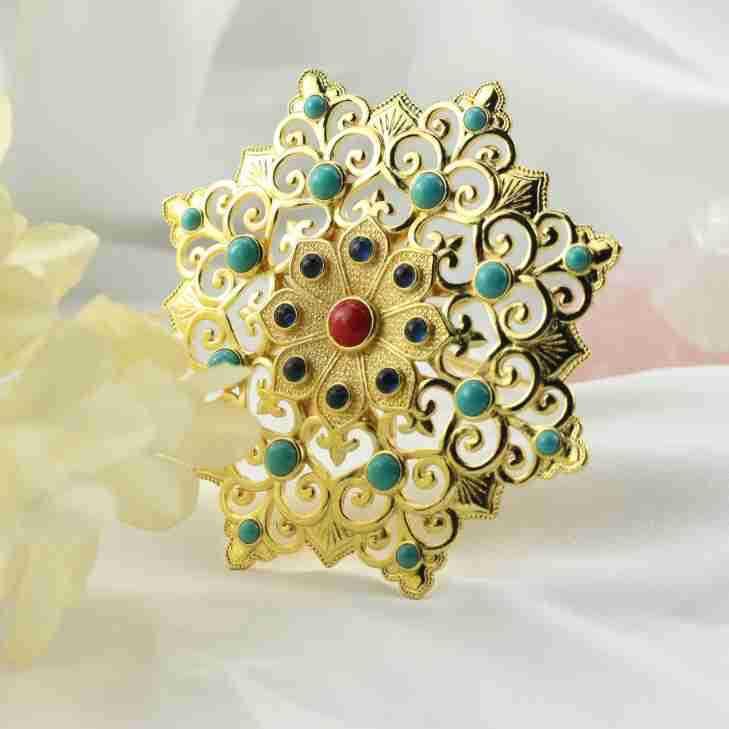 ・カテゴリ: 頭飾・スタイル: 中国風・主な素材: 銅・デザイン: 花・カラー展開: 金銀錯色、金色・種類: 発簪