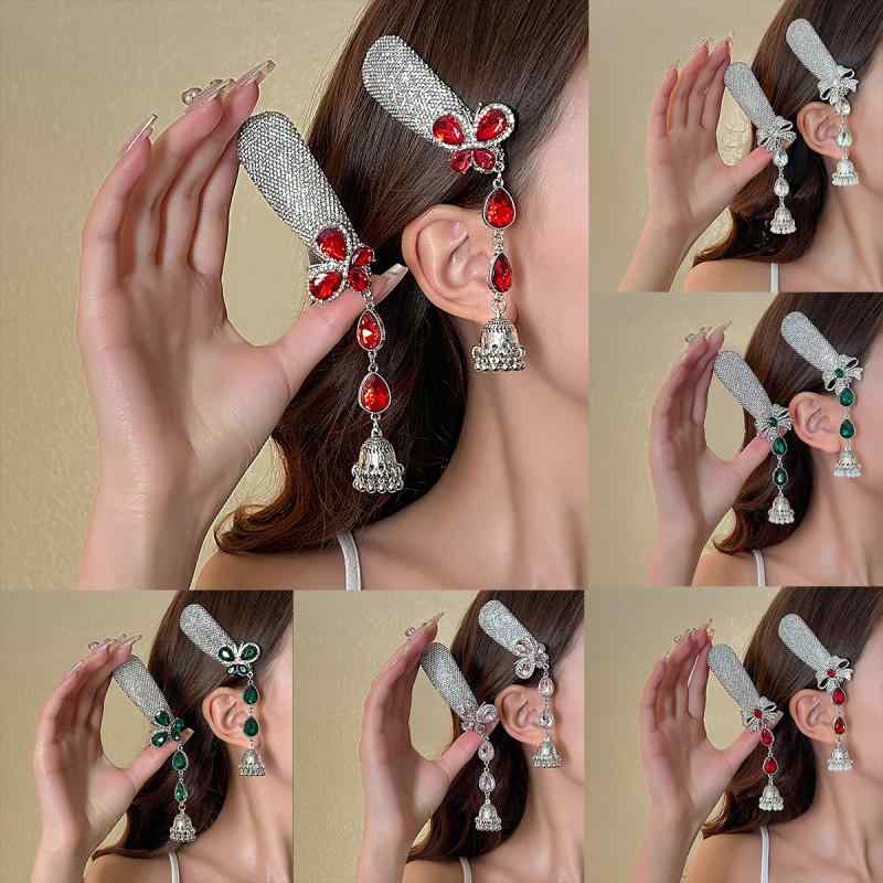 ・カテゴリ: ヘアアクセサリー・スタイル: ボヘミアン・主な素材: 亜鉛合金・タイプ: サイドクリップ・装飾: タッセル・対象: 女性用・カラー展開: 赤、ライトグレー、白、フラワーピンク、フラワーレッド、フラワーグリーン、バタフライホワイ...