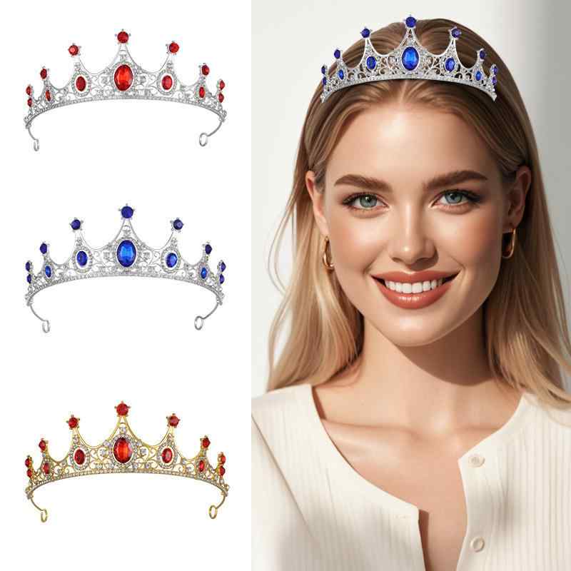・カテゴリ: ヘッドアクセサリー・スタイル: 欧米風・対象: 女性用・デザイン: 王冠型・素材: 合金・加工: メッキ・装飾: 白水晶・カラー展開: シルバー+ホワイト、シルバー+ロイヤルブルー、シルバー+レッド、シルバー+ピンク、シルバー...