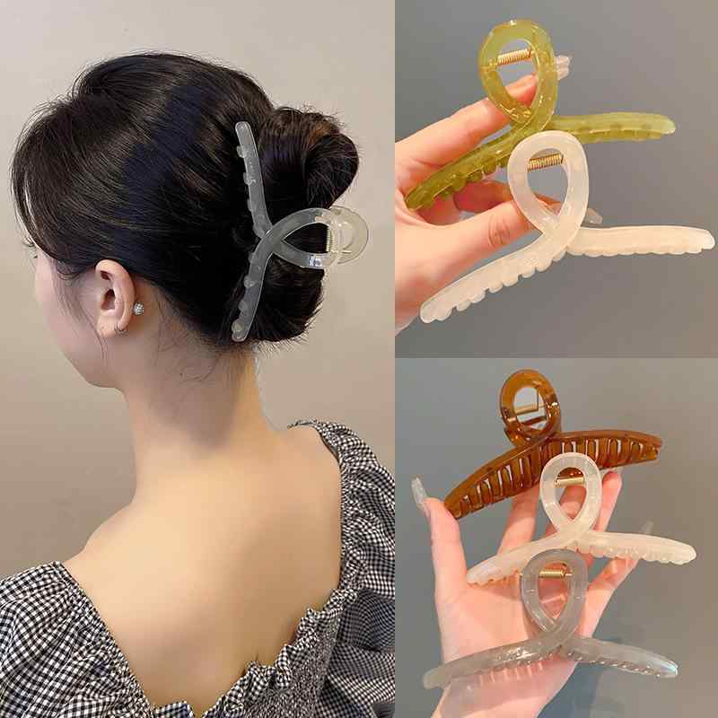 ・カテゴリ: ヘアアクセサリー・対象: 女性・スタイル: 韓国風・スタイル分類: 爽やかスイート・主な素材: アクリル・種類: バナナクリップ・サイズ展開: 11cm、13cm・カラー展開: ジェリーカラー、グレー、グリーン、ブラウン・デザ...