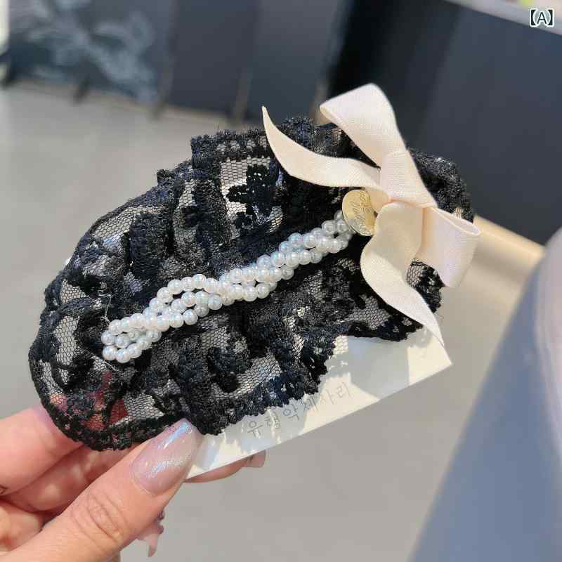 ・カテゴリ: ヘアアクセサリー・スタイル: 日韓・スタイル分類: 清新スイート・主な素材: パール・加工: 手作り・種類: サイドクリップ・カラー展開: 黒レース蝶結、緑レース蝶結、ベージュレース蝶結・流行要素: 蝶結・対象: 女性