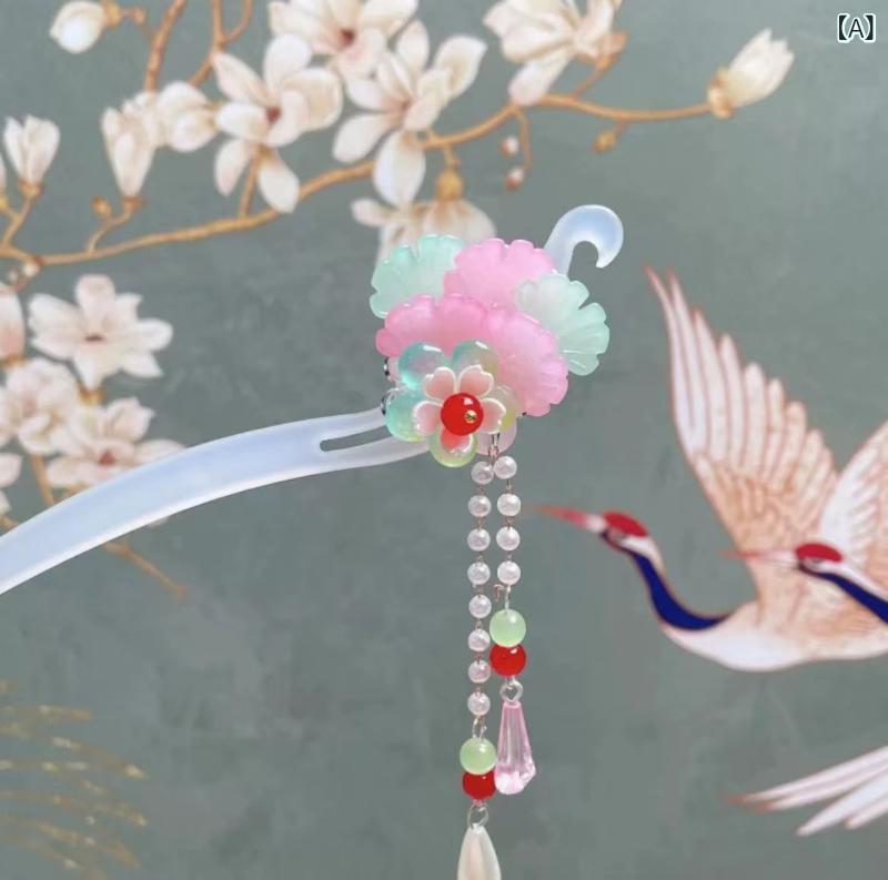 ・カテゴリ: ヘッドアクセサリー・スタイル: 中国風・素材: 合金・デザイン: 花・加工: 手作り・カラー展開: 繁栄昌盛、柿柿如意、双桃映花、金蝶単葉、十里桃花、緑葉粉花、羽扇戲蝶【粉】、羽扇戲蝶【藍】