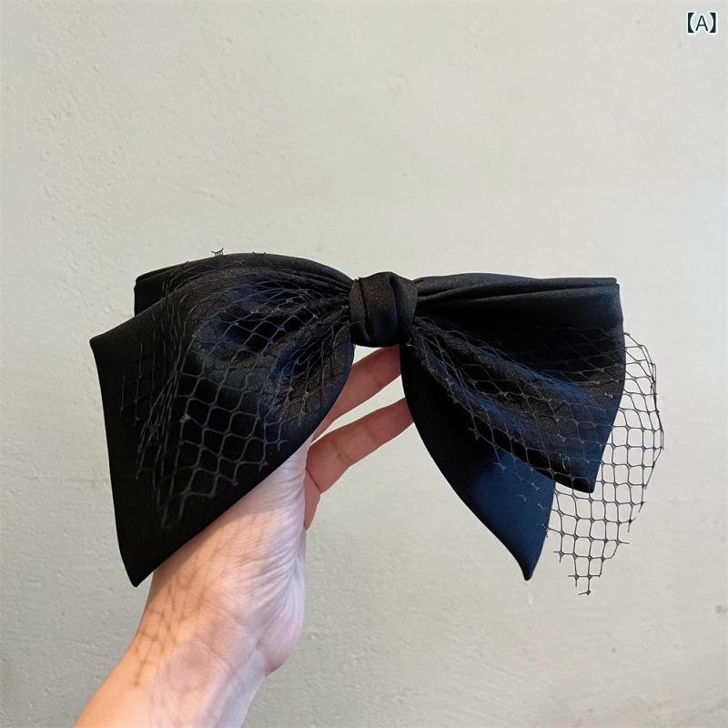 ・カテゴリ: ヘアアクセサリー・スタイル: 軽奢・スタイル分類: 通勤・主な素材: 布・加工: 手作業・分類: スプリングクリップ・カラー展開: ブラック・装飾: 蝶結び・対象: 女性