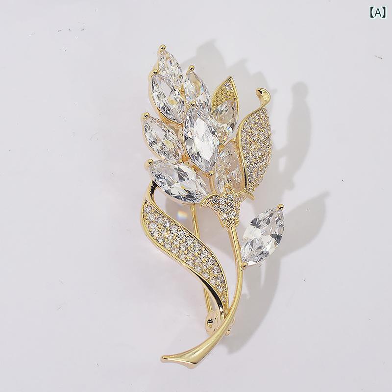 ・種類: ブローチ・素材: 合金・形状: 花・加工方法: メッキ・カラー: 麦穗花朵・スタイル: ナチュラル・テイスト: 清新スイート・対象: 女性・モチーフ: 植物花卉