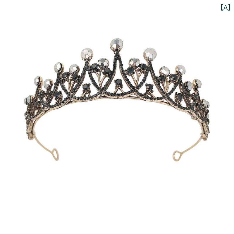 ・カテゴリ: ヘッドアクセサリー・スタイル: エスニック・対象: 女性用・形状: 王冠・素材: 合金・加工: メッキ・クリスタル種類: 白水晶・カラー展開: 古金（成人用）、銀色パール（成人用）、銀色ジルコニア（成人用）、銀色（子供用）、K...