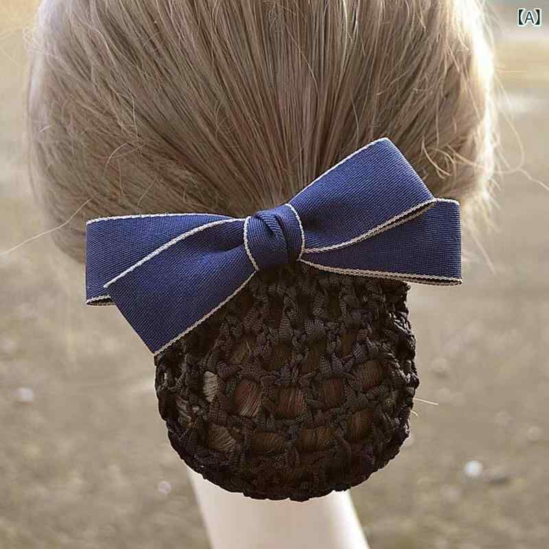 ・カテゴリ: ヘアアクセサリー・種類: スプリングクリップ・主な素材: 布・装飾: 蝶結び・スタイル: ビジネス・対象: 女性・カラー展開: ブルー粗網、ブラック粗網、グレー粗網、ピンク粗網、赤粗網、ブラック細網、ブルー細網、密粗網無カード