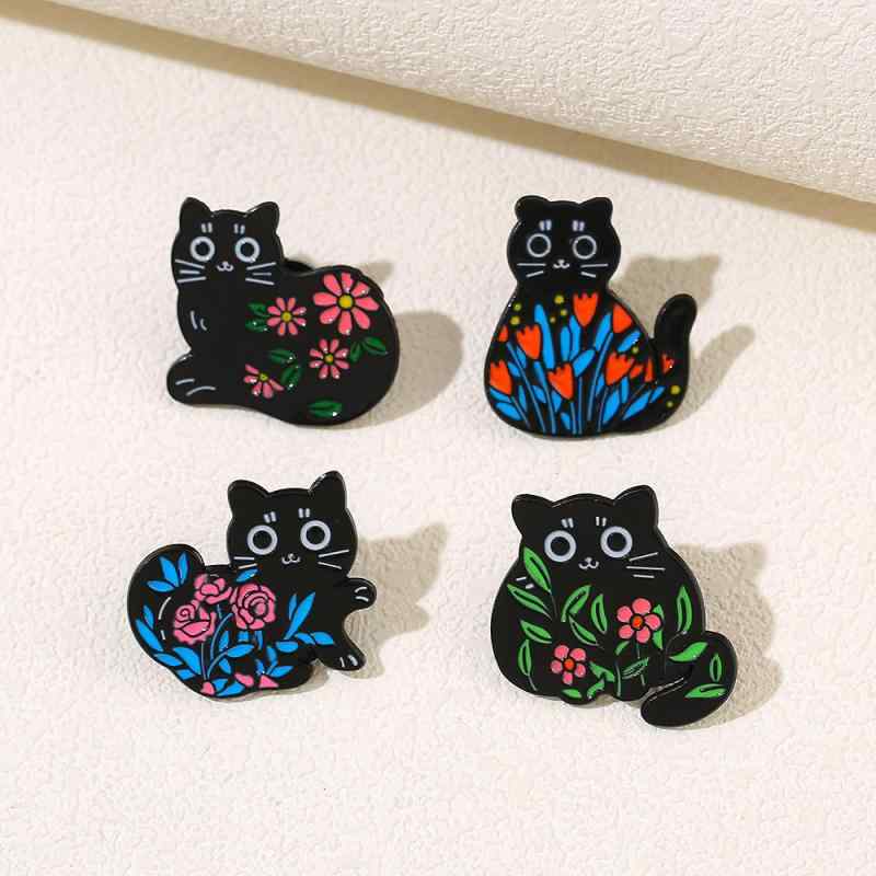 ・種類: ブローチ・デザイン: 猫・形状: 動物・主な素材: 金属・加工方法: 電着・スタイル: キャラ・スタイル分類: 爽やかスイート・機能: 記念、装飾、多機能、調整、贈礼、防走光、固定・対象: 男女共通