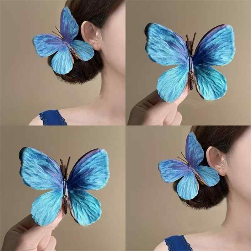・カテゴリ: ヘアアクセサリー・種類: バナナクリップ・素材: 布・加工: 手作り・デザイン: バタフライ・スタイル: 韓国風・テイスト: 清新スイート・対象: 女性・カラー展開: ブルー、ライトグリーン、ライトパープル・サイズ展開: 大号