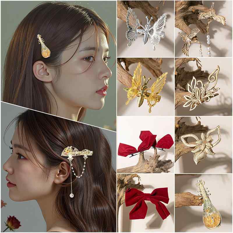 ・カテゴリ: ヘアアクセサリー・スタイル: 爽やか可愛い・素材: 合金・対象: 女性・モチーフ: 花・カラー展開: ゴールド、シルバー、ワインレッド