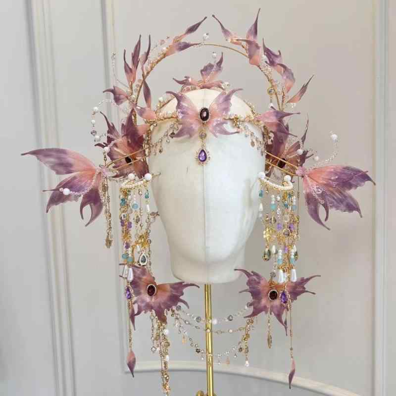 ・カテゴリ: 頭飾・スタイル: 中国風・主な素材: 合金・対象: 女性用・デザイン: 花・加工: ハンドメイド・ギフト: 結婚式