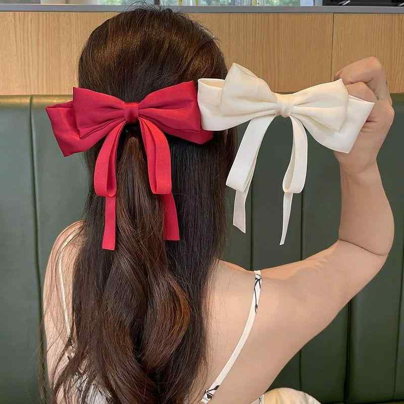 ・カテゴリ: ヘアアクセサリー・主な素材: 布・対象: 女性・スタイル: 韓国風・サブスタイル: 清新スイート・タイプ: スプリングクリップ・加工: 手作り・デザイン要素: 幾何形状・カラー展開: ワインレッドのリボン、ブラックのリボン、ホ...