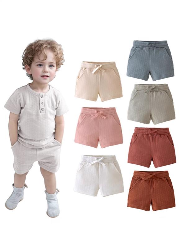 ・カテゴリ: 子供ショートパンツ・スタイル: レジャー・主な素材: 綿100%・柄: 無地・カラー展開: ベージュ、ブラウン、グレー、グレーグリーン、ホワイト、ライトグレー、テラコッタ・サイズ展開: 6-12M、12-18M、18-24M、...