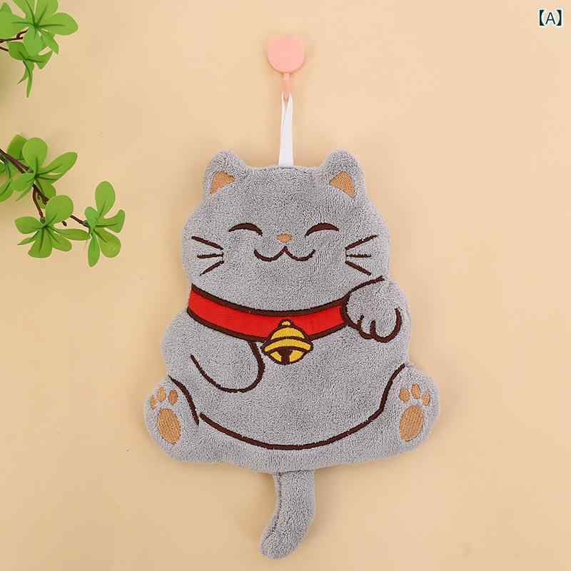 ・カテゴリ: ハンドタオル・素材: 珊瑚绒・重さ: 30-50g・カラー展開: 招き猫グレー鈴猫、招き猫白鈴猫、招き猫赤腹猫、招き猫千万両白猫・サイズ: 19×23cm