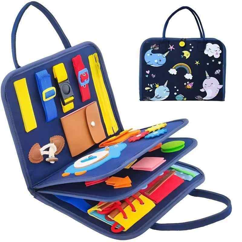 ・カテゴリ: 知育ボード・素材: 布・カラー: ブルー・対象年齢: 0～3歳・サイズ: 22.5×28cm・機能: 知能開発