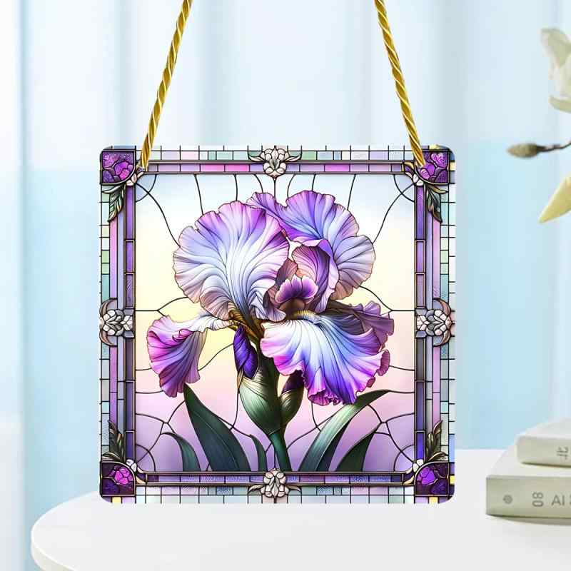 ・加工方法: 印刷・主な素材: アクリル・サイズ: 20×20cm・スタイル: 個性的・カテゴリ: 車載用飾り・柄: 鳶尾花