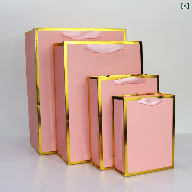 ・スタイル: ビジネス・カラー展開: ブラック金縁、ピンク金縁、ブルー金縁・素材: 白卡紙・サイズ: 縦一:16×12×5.7cm、縦二:20×15×6cm、縦三:28×20×10cm、縦四:32×25×13cm