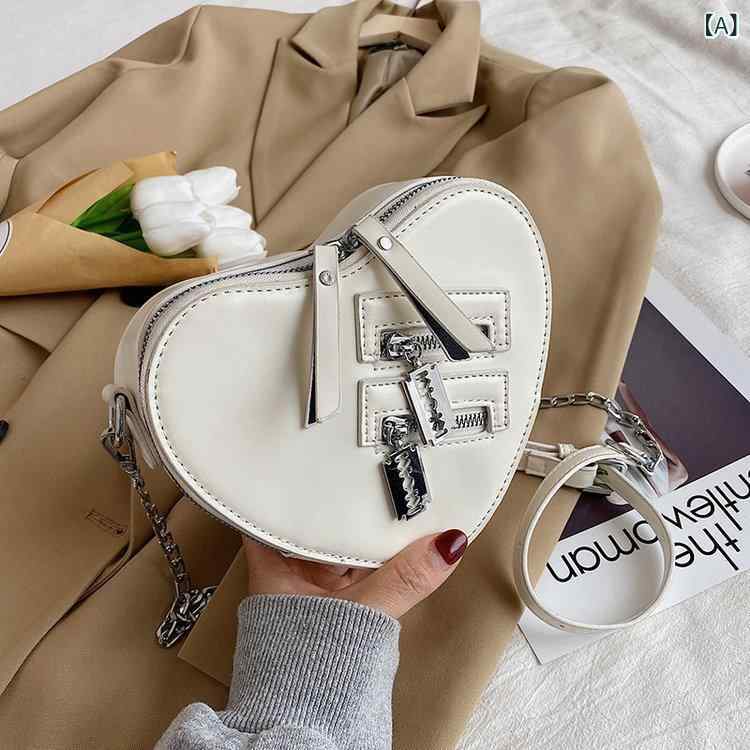 ・カラー展開: 白、赤、黒、薄緑色、薄茶色・スタイル: 爽やか甘め・主な素材: PU・バッグタイプ: 通勤バッグ・装飾: レース・裏地: ポリエステル・形状: ハート型・開閉方式: ジッパー・内部構造: ジッパー隠しポケット、スマホポケット...