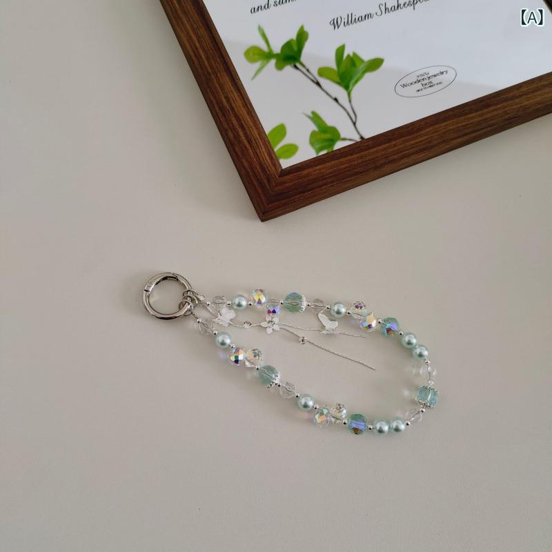 ・素材: 水晶・カラー展開: 碧波青（带垫片）、珍珠白（带垫片）、少女粉（带垫片）、灰紫（带垫片）・スタイル: 軽奢風・柄: 蝶・蜻蜓・昆虫