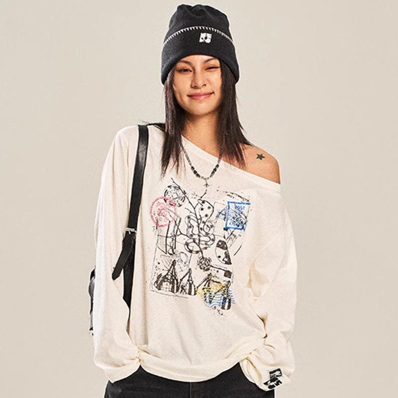 ・カテゴリ: Tシャツ・スタイル: 日韩カジュアル、快適カジュアル、ルーズフィット、ストリート・主な素材: ポリエステル 95%以上・着丈: 普通（50cm超65cm以下）・カラー展開: ホワイト・サイズ展開: S、M、L、XL・ネックライ...