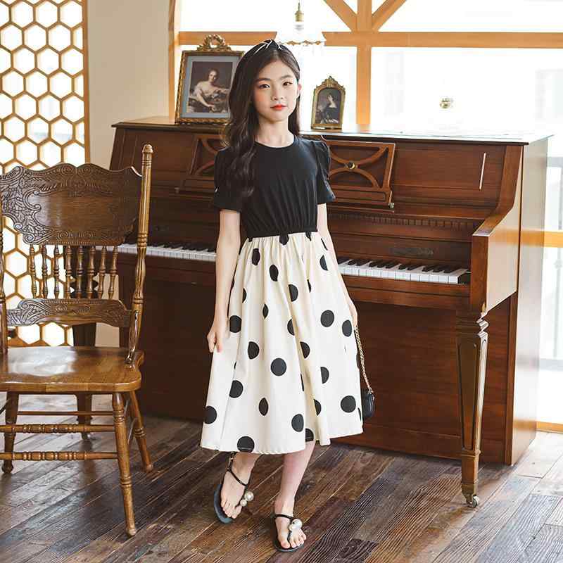・カテゴリ: ワンピース・スタイル: 韓国風・主な素材: 綿 95%・対象性別: 女の子・対象年齢: 8歳以上（身長140cm以上）・袖丈: 半袖・スカートデザイン: プリンセスドレス・カラー展開: ブラック・対応身長: 120cm、130...