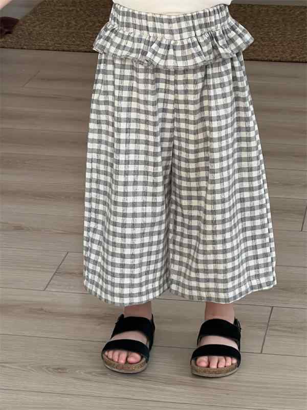 ・カテゴリ: 子供用パンツ・スタイル: 韓国風・主な素材: 綿 90%・パンツ丈: 九分丈・対象性別: 女の子・対象年齢: 1〜3歳（身長80〜100cm）・デザイン: ベーシック・柄: チェック、プリント・ウエスト: ミドルウエスト・ウエ...