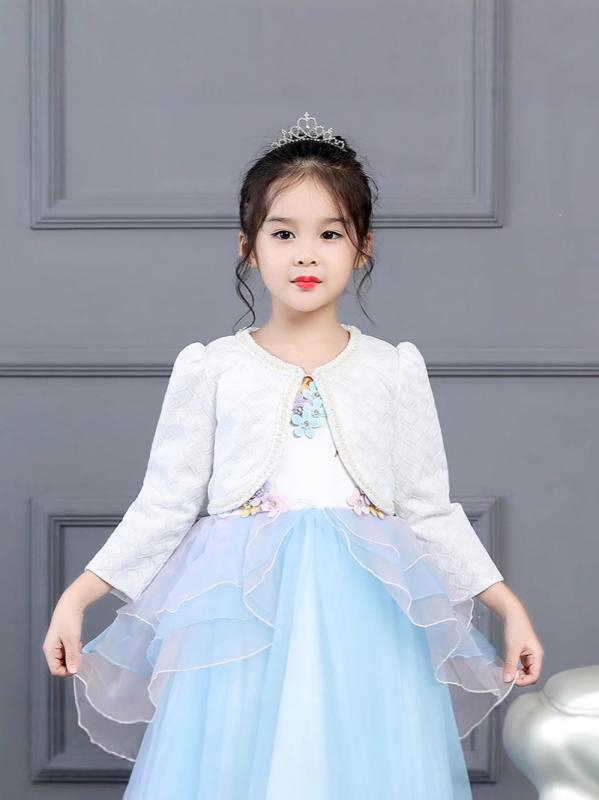 ・スタイル: 百搭・厚み: 普通・対象性別: 女児・フード: なし・デザイン: レース、可愛い、カーディガン・開閉仕様: 1つボタン・裏地: 中綿・素材: ポリエステル・安全基準: B類・カラー展開: ホワイト、ホワイト裏起毛・推奨身長: ...