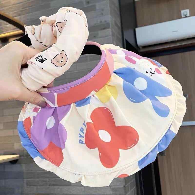 ・カテゴリ: サンバイザー・対象: キッズ（男女兼用）・カラー展開: 黄色小兔、白色黒波点、黄色小桃、粉色小兔、藍色彩虹、米色小熊、粉色小花、ピンク（兎耳）、ブルー（兎耳）、パープル（兎耳）、スイカレッド（兎耳）、青（兎耳）、グリーン（兎耳...