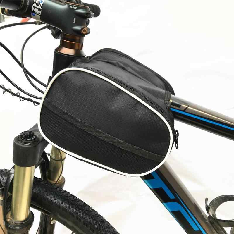 ・カテゴリ: 自転車用バッグ・主な素材: 帆布・機能: フロントフレームバッグ・カラー展開: ホワイトライン（高品質モデル）、ブラックライン（標準モデル）、捷（GIANT風）ロゴ、美（MERIDA風）ロゴ、喜（SHIMANO風）ロゴ・サイズ...