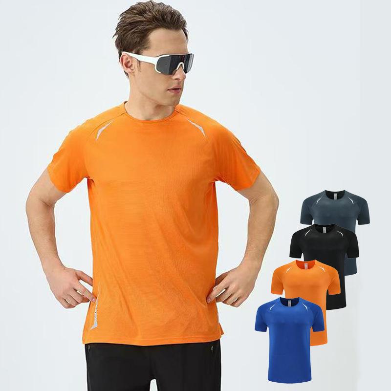 ・カテゴリ: Tシャツ・柄: 無地・対象: 成人男性・スタイル: スポーツカジュアル・ネックライン: クルーネック・袖丈: 半袖・素材: ポリエステル 100%・カラー展開: ブラック、グレー、オレンジ、ブルー・サイズ展開: M、L、XL、...