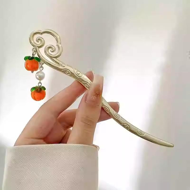 ・カテゴリ: ヘアアクセサリー・素材: 金属・スタイル: レトロ・デザイン: ジオメトリック・加工技術: 電気メッキ・カラー: 1#柿柿如意