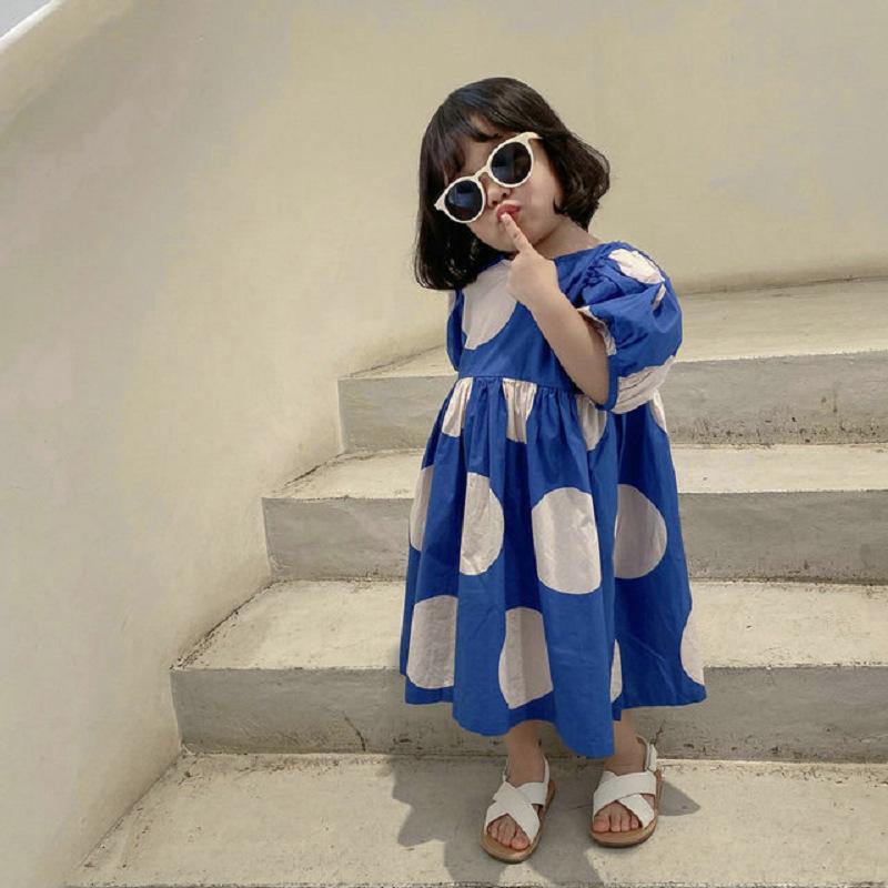 ・カテゴリ: 子供用ワンピース・スタイル: 韓国風、可愛い・主な素材: 綿 ・裏地素材: 綿 ・対象性別: 女児・対象年齢: 3〜8歳（身長100〜140cm）・柄: ドット柄・袖丈: 半袖・デザイン: プリンセスドレス・カラー展開: 画像...