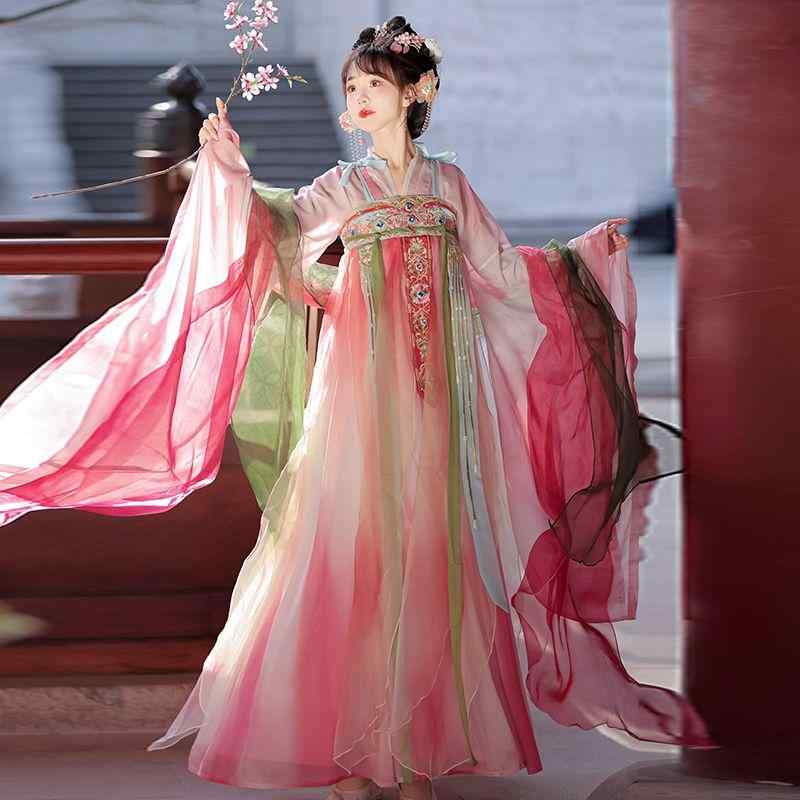 ・カテゴリ: 漢服・素材: ポリエステル（シフォン）・カラー展開: 4点セット・サイズ展開: S、M、L・デザイン特徴: 刺繍、パステルカラー