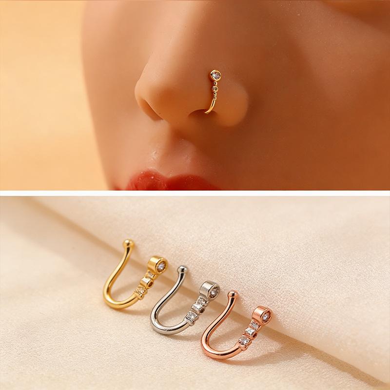 ・カテゴリ: 鼻ピアス・スタイル: パンク・素材: 銅・カラー展開: ゴールド、ホワイトゴールド、ピンクゴールド