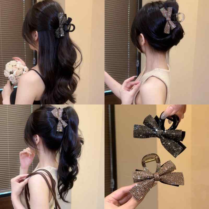 ・カテゴリ: ヘアアクセサリー・スタイル: ファッション通勤風・タイプ: バンスクリップ・素材: アクリル・加工技術: ハンドメイド・カラー展開: シャインブラック、シャインゴールド・対象: レディース