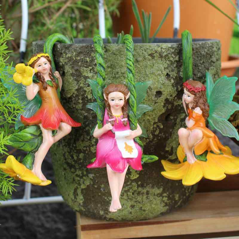 ・カテゴリ: 樹脂工芸品・カラー: 坐花花仙子マスコット3個セット・スタイル: 欧式（ヨーロッパ風）・用途: ガーデンデコレーション・主な素材: 合成樹脂