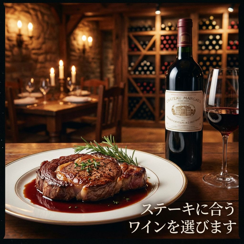 ステーキに合うワイン選びます