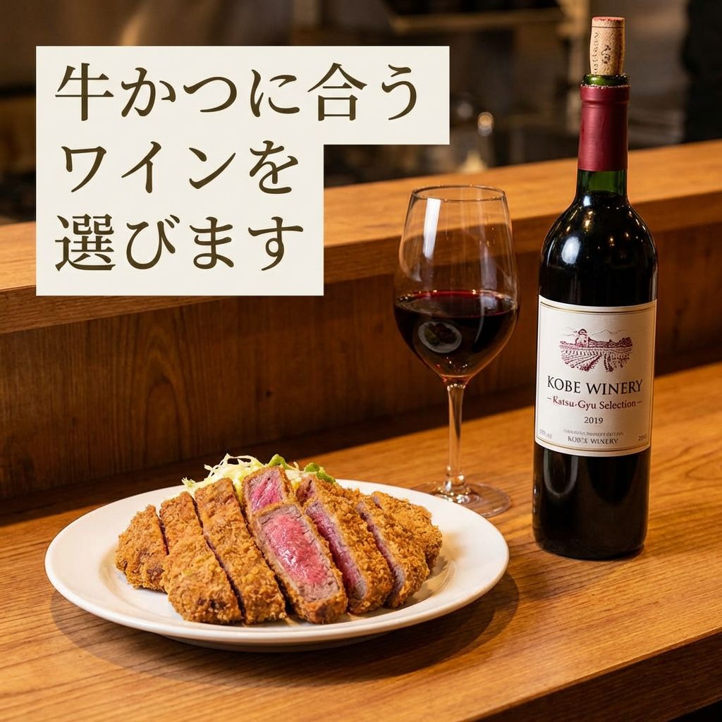 牛かつに合うワイン選びます