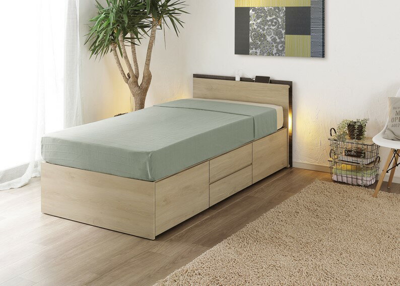 ■サイズ シングル：(約)幅102cm奥行き201cm高さ76cm（座面高35cm） セミダブル：(約)幅125cm奥行き201cm高さ76cm（座面高35cm） ■カラー ナチュラル/グレー ■材質 強化紙 ■その他 フレームのみ ヘッド...