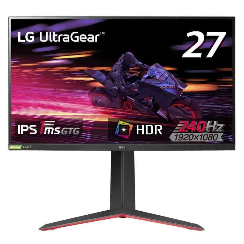 LG ゲーミングモニター UltraGear 27GP750-B 27インチ/フルHD/IPS/240Hz/1ms(GtoG)/HDR/FreeSynnc Premium, G-SYNC Compatible/HDMI×2,DP/ピボット,...