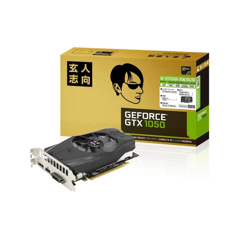 玄人志向 ビデオカードGEFORCE GTX 1050搭載 GF-GTX1050-2GB/OC/SFGPU:GEFORCE GTX 1050インターフェース:PCI Express(3.0) x16コアクロック:BaseClock 1,36...