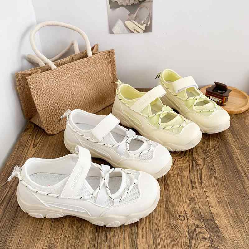 靴 レディース マウンテンシューズ 厚底 通気性 スポーツ サンダル カジュアル スニーカー ローカット 普段使い・靴の高さ: 低め・靴底の素材: ゴム・対象: 成人・アッパー素材: マイクロファイバー・パターン: 配色・スタイル: カジュ...