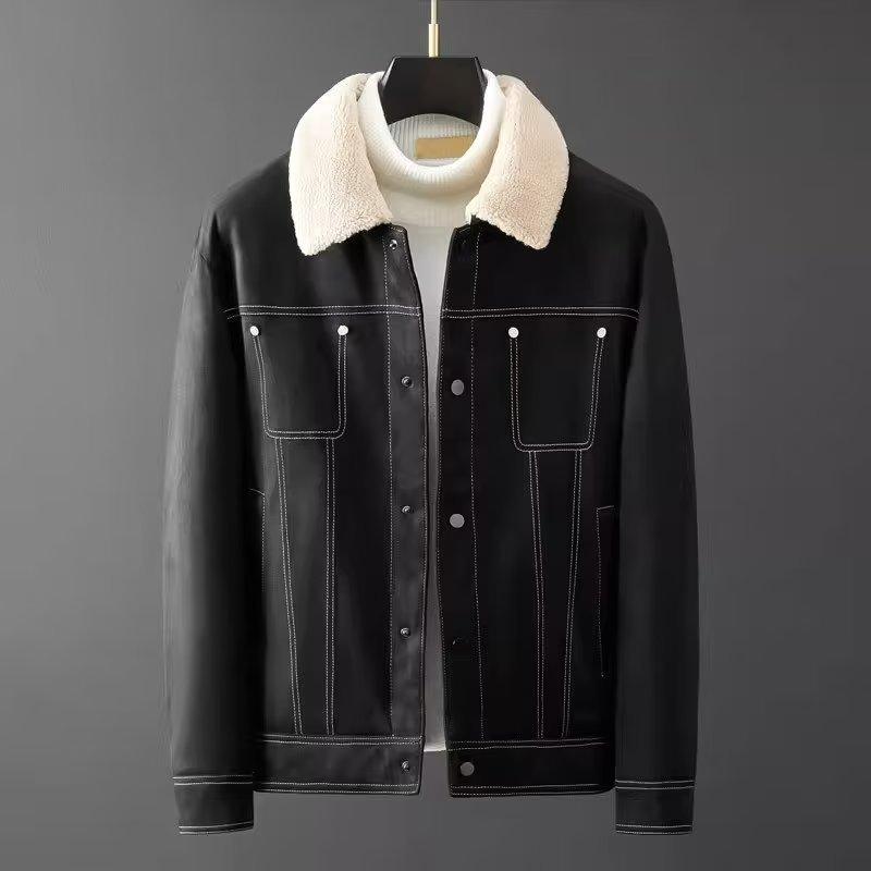 ジャケット メンズ 男性用 秋冬 裏起毛 ボア 暖かい 防寒 ジャンパー ブルゾン アウター ゆったり ワークウェア スエード調