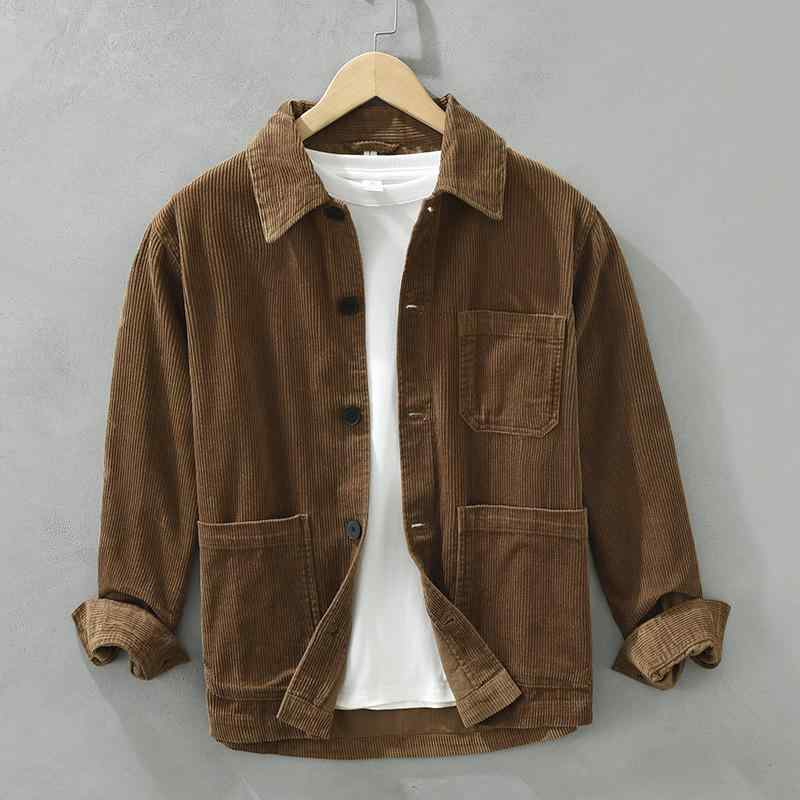 シャツ メンズ 男性用 長袖シャツ カジュアル コーデュロイ ゆったり トップス 羽織り・素材: 綿100%・スタイル: 日式复古・タイプ: カーディガン・フィット: ゆったり・襟の形: 襟付き・袖丈: 長袖・柄: 無地・厚さ: 普通・ディ...