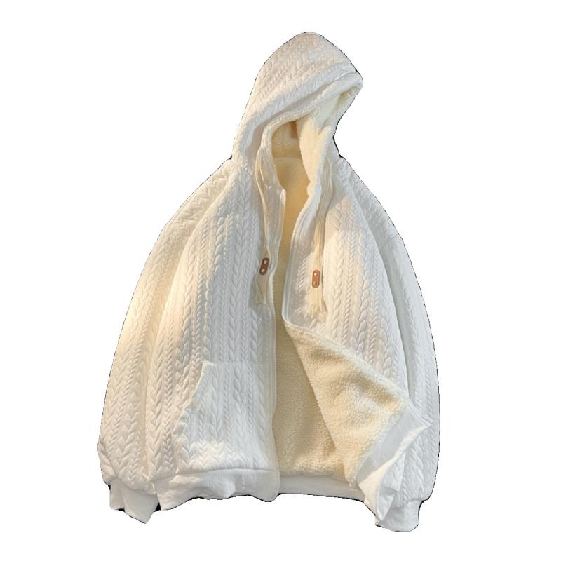 アウター メンズ 男性用 ボア フリース ジャケット 秋冬 防寒 厚手 裏起毛 あったか フード付き パーカー ゆったり カジュアル ジャンパー ブルゾン