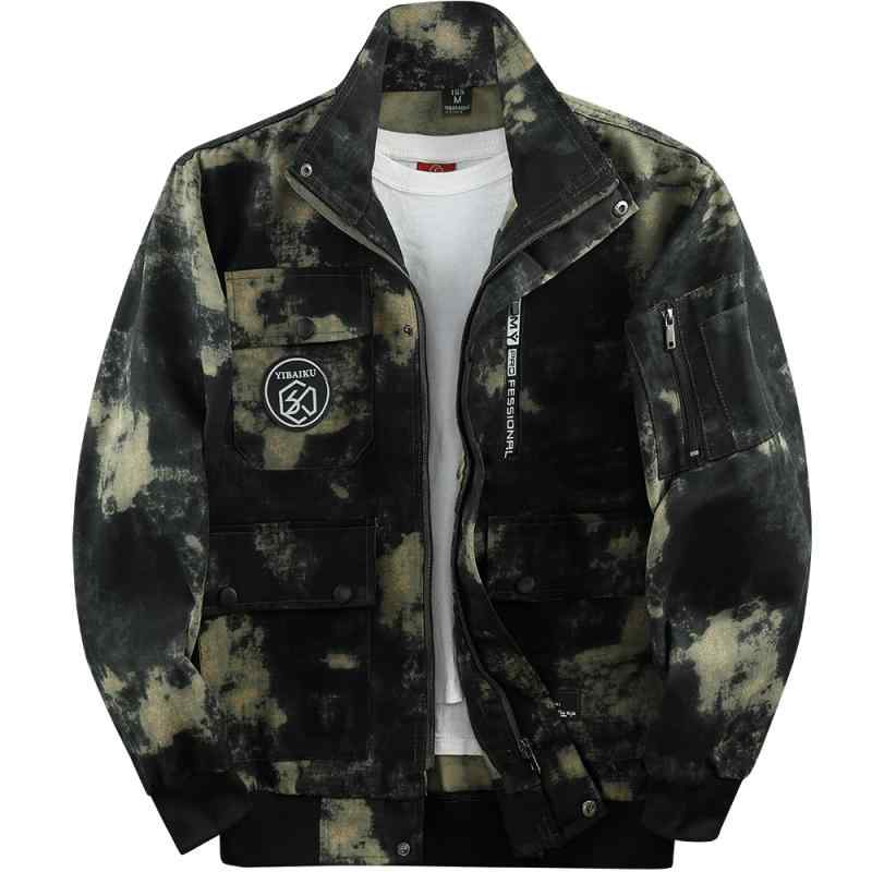 作業着 男性用 迷彩柄 上着 厚手 耐摩耗性 耐汚 ワークウェア トップス アウトドア 秋冬