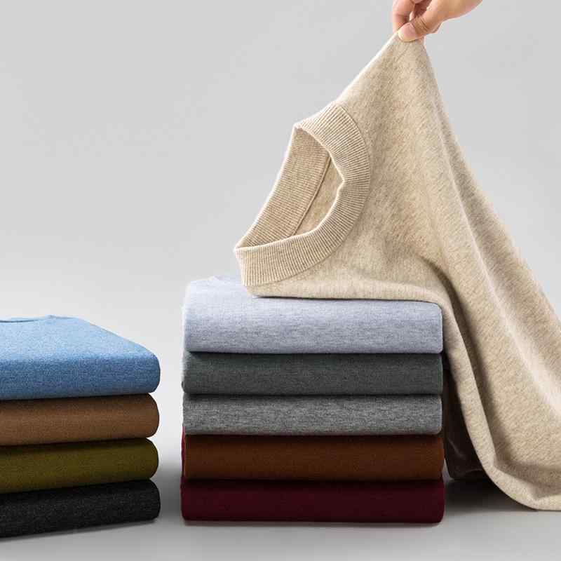 ニット メンズ ニットソー 中若者 男性用 トップス 無地 ハーフ ハイネック プルオーバー セーター ウールライク 秋冬