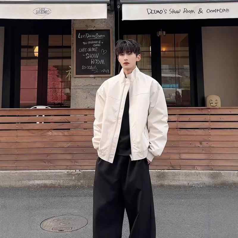 ジャケット 男性用 アウター 立襟 アウトドア 杏色 ショート丈 CLEANFIT 防寒 普段使い